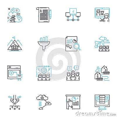 Information Architecture Linear Icons Set. Hierarchy, Navigation ...