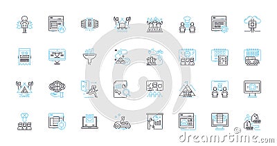 Information Architecture Linear Icons Set. Hierarchy, Navigation ...