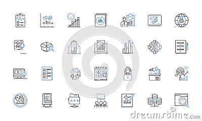 Information Organizing System Line Icons Collection. Sorting, Categorization, Indexing ...