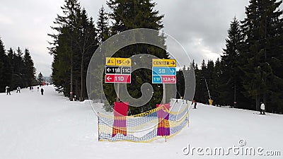 Information Signs in the Ski Resort Indicating the Numbers of the Ski ...