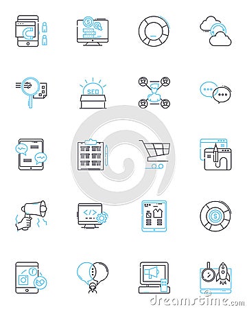 Informational Cooperation Linear Icons Set. Collaboration, Partnership ...