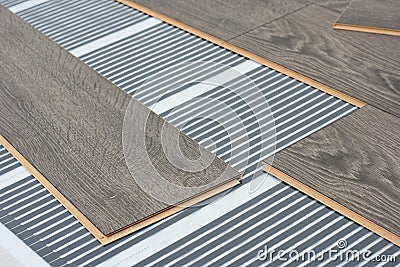 Infrared Floor Heating System Under Laminate Stock Image - Image: 23930251