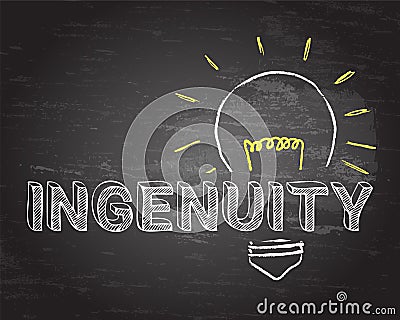 Ingenuity In Light Bulb Blackboard Cartoon Vector | CartoonDealer.com ...