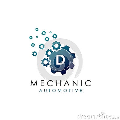 Initial D Mechanic Gear Logo Vector. Stock Photography | CartoonDealer ...