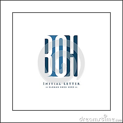 Initial Letter BOH Logo - Minimal Business Logo For Alphabet B, O And H ...