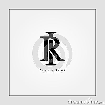 Initial Letter IR Or RI Logo - Minimal Monogram Logo For Alphabet I And ...