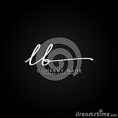 Initial Letter LB Logo - Handwritten Signature Style Logo Vector ...