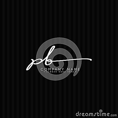 Initial Letter PB Logo - Handwritten Signature Style Logo Cartoon ...