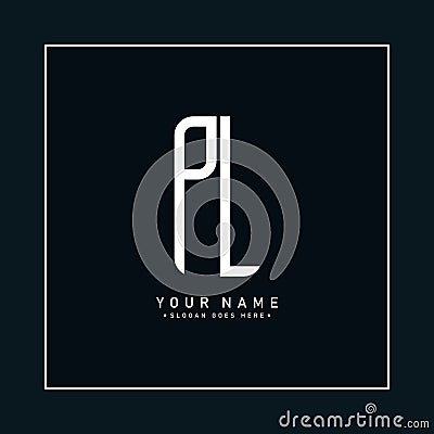 Initial Letter PL Logo - Simple Business Logo Vector Illustration ...