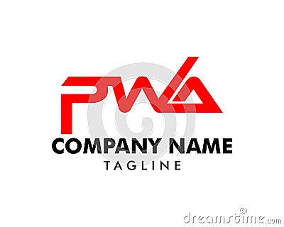 Initial Letter PWA Logo Template Design Vector Illustration ...