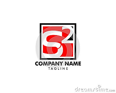 Initial Letter S2 Logo Icon Design Template Cartoon Vector ...