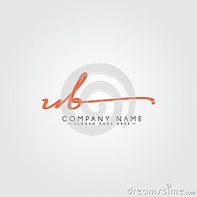 Initial Letter UB Logo - Handwritten Signature Style Logo Vector ...