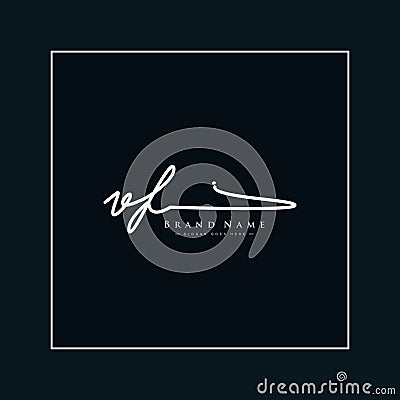 Initial Letter VF Logo - Handwritten Signature Style Logo Cartoon ...