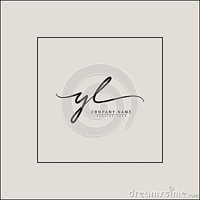 Initial Letter YL Logo - Hand Drawn Signature Logo Cartoon Vector ...