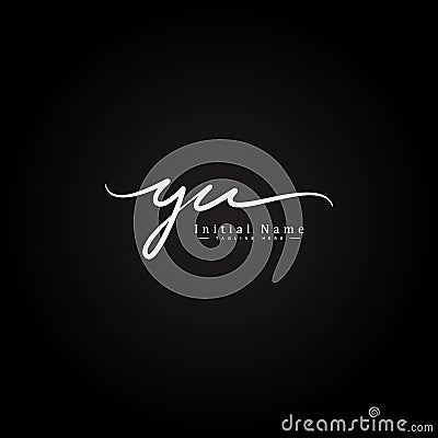Initial Letter YU Logo - Handwritten Signature Logo Vector Illustration ...