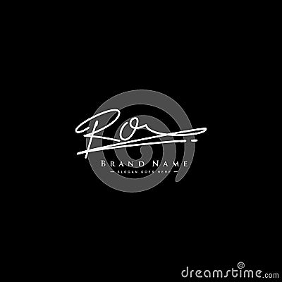 Initial Signature Logo For Letter RO - Vector Logo Template In ...
