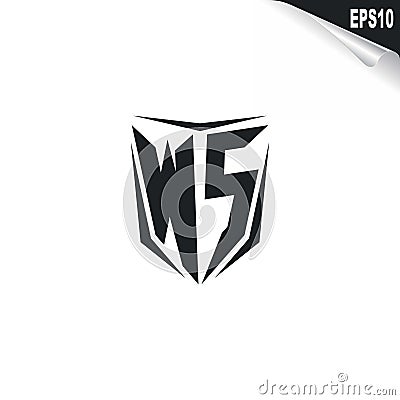 Initial WS Logo Design With Shield Style, Logo Business Branding Vector ...