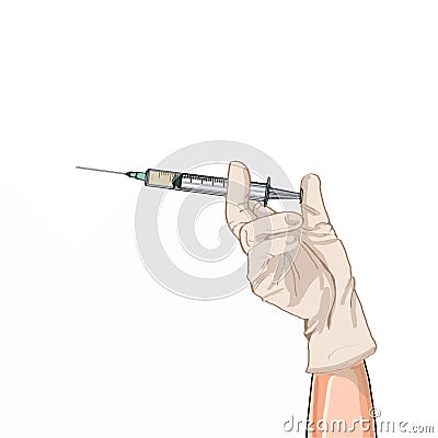 Injection Holding Hand Illustration Cartoon Drawing Coloring ...