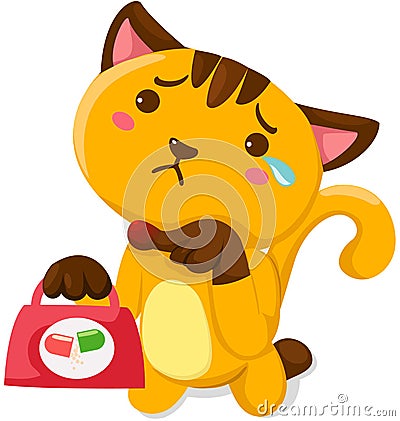 Injured Cat Cartoon Vector | CartoonDealer.com #25223021