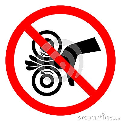 Injury Hazard Hand Entangle Left Symbol Sign, Vector Illustration ...