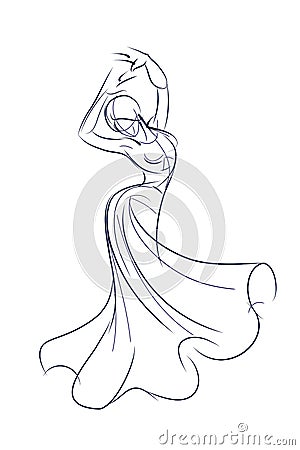 Ink Sketch Gesture Drawing Of Dancer Stock Vector - Image: 62925166