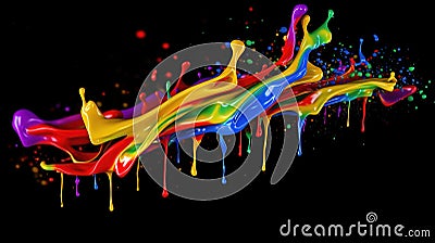 Ink Splashes In A Smooth Design, Wallpaper Artstyle, Ai Generated Image ...