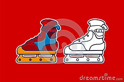 Inline Skate Vector Illustration Cartoon Style | CartoonDealer.com ...