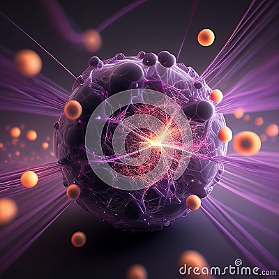 Inner Structure Of Quantum Particle. Higgs Boson. Generative AI Royalty ...