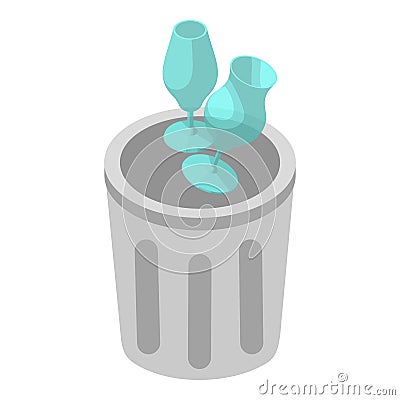 Inorganic Waste Icon, Isometric Style Cartoon Vector | CartoonDealer ...