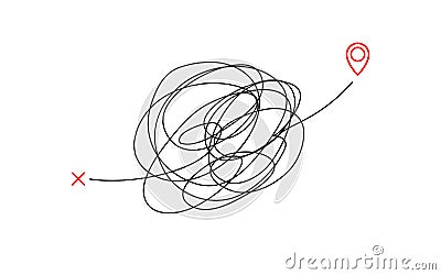 Insane Messy Way Complicated Destination Illustration Concept Graphic ...