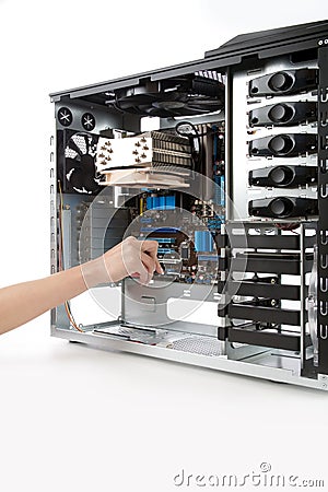 Inserting Motherboard In To Computer Case Royalty-Free Stock Photo ...