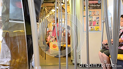 Inside Of BTS Sky Train At Bangkok Thailand Stock Footage - Video of ...