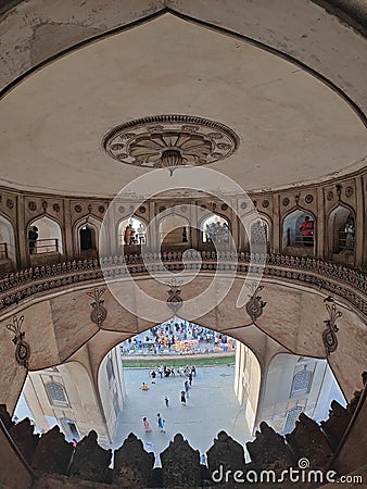 Inside Charminar, Hyderabad, 150degree View, Historical Monument ...
