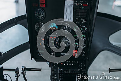 Inside Helicopter Cabin, Control Panel, Dashboard Stock Image ...