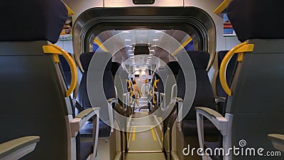 Inside Modern Passenger Train. Stock Footage - Video of commerce, class ...