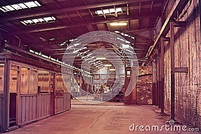 Inside Of Old Abandon Factory. A Structure Interior Of Empty Ind Stock ...