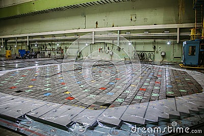 Inside RBMK High Power Channel-type Reactor Reactor Room. Massive ...
