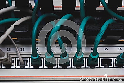 Inside Of A Server Room. Cables In Datacenter. Stock Image ...
