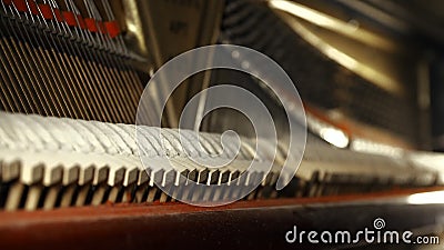 Hammers in a Vintage Piano Hit the Strings Stock Footage - Video of ...