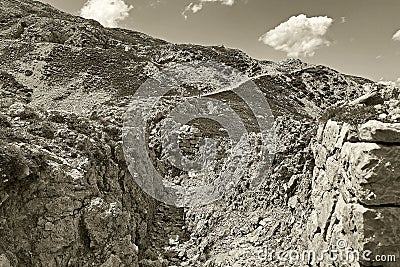 Inside View Of First World War Trench Foxhole, Pasubio, 52 Galleries ...
