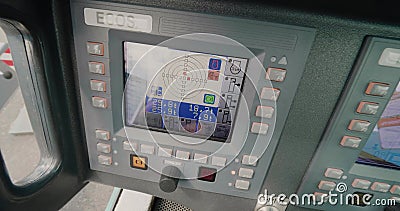 Inside View Mobile Crane Cabin. Mobile Crane Training Simulator Stock ...