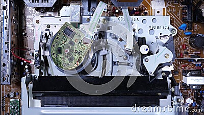Inside View of VHS Tape Inserted into VCR Top Off Stock Video - Video ...