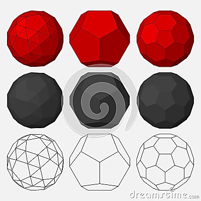 Insieme Delle Figure Geometriche Tridimensionali Illustrazione ...