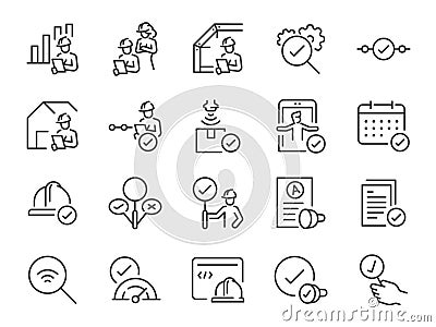 Inspection Icon Set. It Included Inspector, Qa, Qc, Quality Control ...