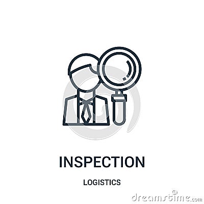 Inspection Icon Vector From Logistics Collection. Thin Line Inspection ...