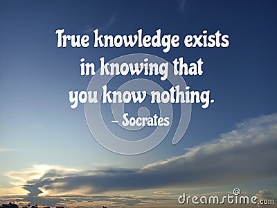Inspirational Motivational Quote - True Knowledge Exists In Knowing ...