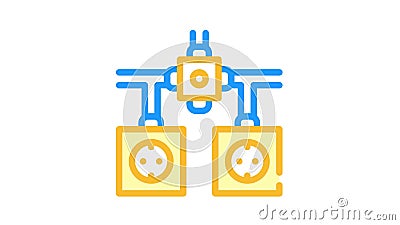 Installation of Electrical Socket Color Icon Animation Stock Footage ...