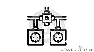 Installation of Electrical Socket Black Icon Animation Stock Video ...