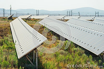 Installed Photovoltaic Solar Panels - Modules At Solar Power Stock ...