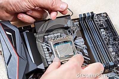 Installing A Blank Central Processor On A Motherboard. The Blank CPU Is ...